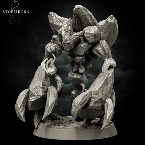 3d Printable Earth Elemental Of Dusk By Stormborn Collectibles