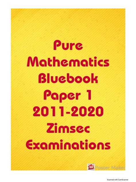 Pure Mathematics Zimsec Bluebook Paper 1 2011 2021 1 Pdf