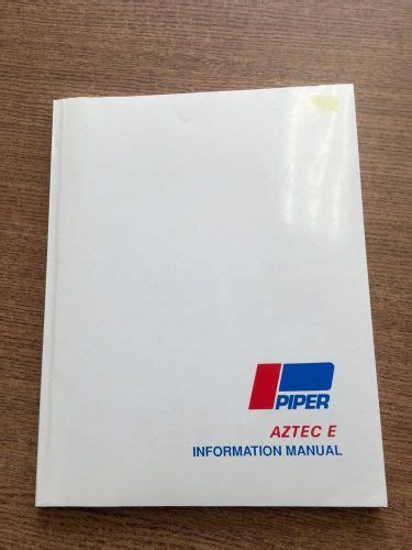 Find Piper Aztec E Information Manual In Hartford Connecticut United