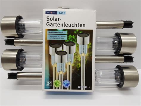 Набор из 4 солнечных садовых фонарей из нержавейки на солнечных батареях Led Ideenwelt б у