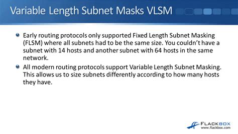 VLSM Variable Length Subnet Mask Example FlackBox