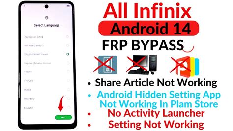 All Infinix Android GOOGLE ACCOUNT Unlock All Infinix Frp Bypass Android Without PC