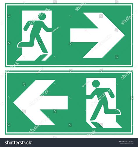 Emergency Exit Left Right Sign Vector Stock Vector Royalty Free Shutterstock