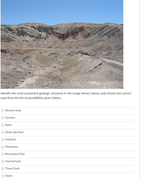 Solved Identify The Most Prominent Geologic Structure In The