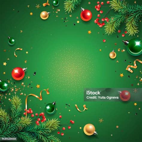 금색과 빨간색 크리스마스 기호와 텍스트가있는 수평 배너 크리스마스에 대한 스톡 벡터 아트 및 기타 이미지 크리스마스 배경