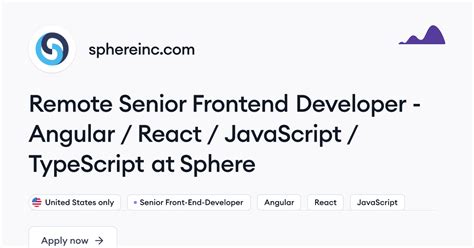 Sphere Hiring Senior Frontend Developer Angular React Javascript