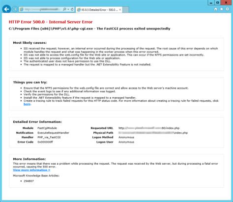 Cómo Solucionar El Error 500 De Php 56 Con Fastcgimodule En Iiis