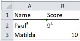 Superscript Symbols Spreadsheet Munging Strategies