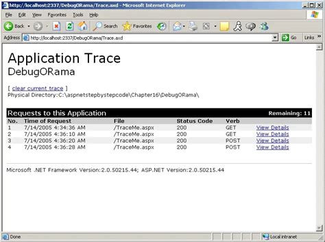 Application Tracing Asp Net