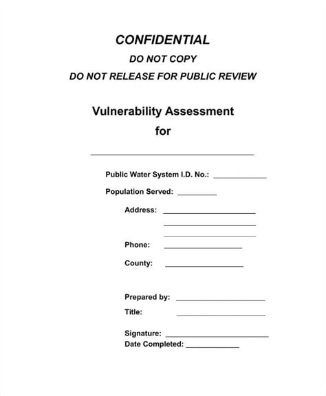 14 vulnerability assessment templates pdf doc pages