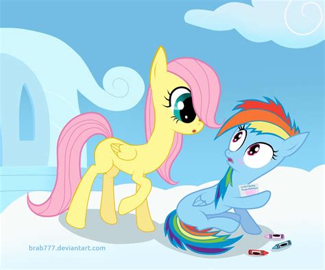 Fluttershy And Rainbow Dash As A Filly