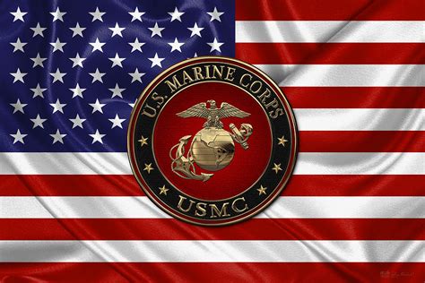 U S Marine Corps N C O E G A Special Edition Over U S Flag Digital Art By Serge Averbukh