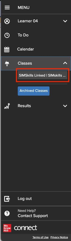 Login From Mcgraw Hill Connect Simskills Learner