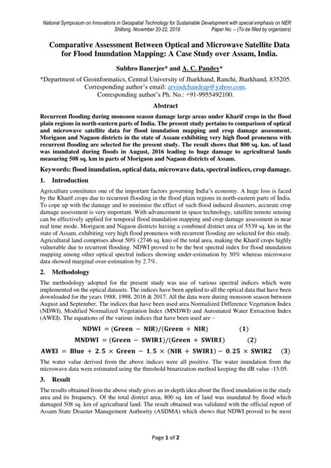 Pdf Comparative Assessment Between Optical And Microwave Satellite