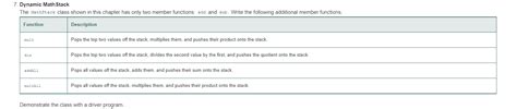 Solved 7 Dynamic Math Stack The Mathstack Class Shown In