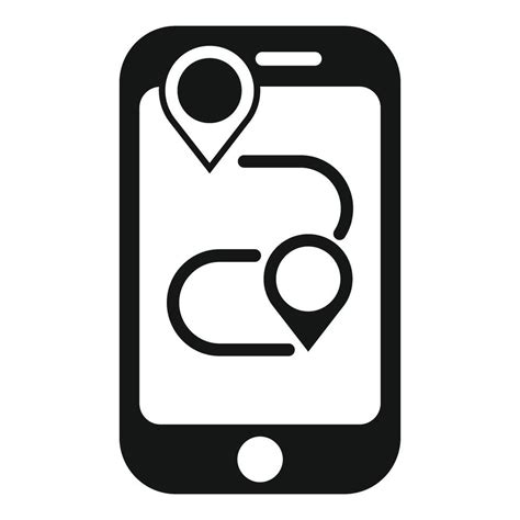 Smartphone Showing Gps Route With Location Pins 47223298 Vector Art At