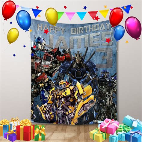 Custom Transformers Birthday Party Backdrop Transformers Birthday