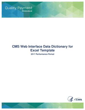 Fillable Online CMS Web Interface Data Dictionary For Excel Template Fax Email Print PdfFiller