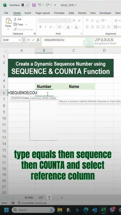 Day 9 Sequence And Counta Youtube