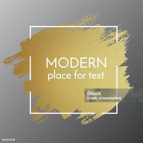 벡터 테두리 프레임 골드 페인트 선입니다 더러운 예술적 디자인 요소 박스 프레임 또는 텍스트에 대 한 배경 0명에 대한 스톡