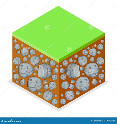 3d Isometric Flat Vector Set Of Different Soil Layers Item 4 Stock