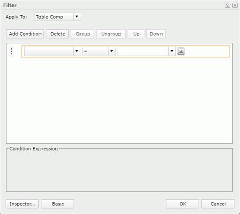 Filter Dialog Box Properties