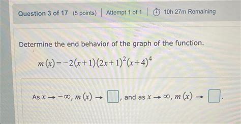 Solved Determine The End Behavior Of The Graph Of The Chegg Com