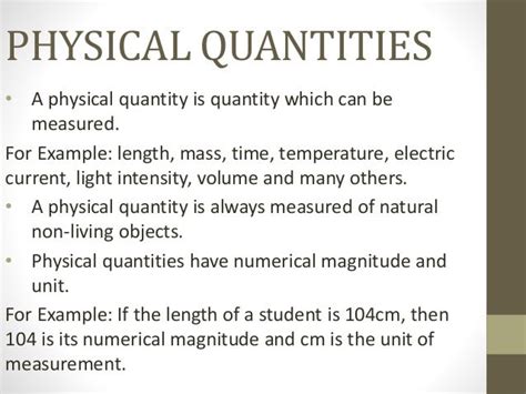 Physical Quantities