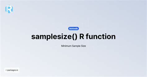 Samplesize R Function From Biotools R Packages