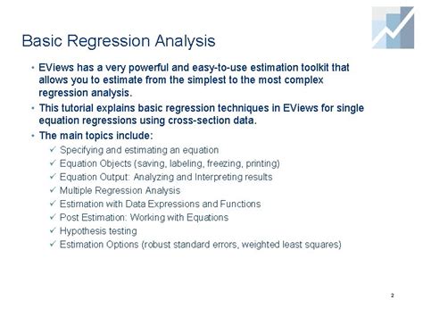 Eviews Training Basic Estimation Basic Regression Analysis Eviews