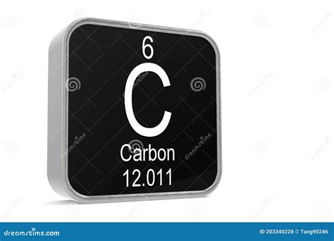 Carbon Element Symbol On Square Block Stock Illustration Illustration