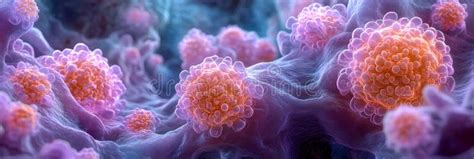 Vibrant Microscopic View Of Abstract Biological Structures And Organic