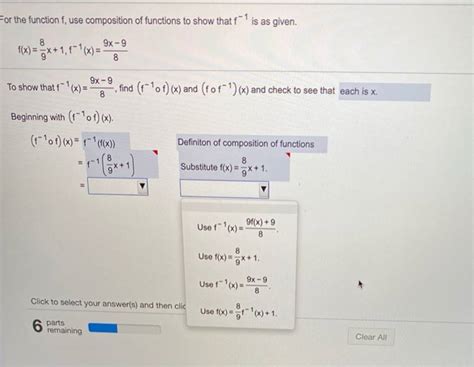 Solved For The Function F Use Composition Of Functions To Show