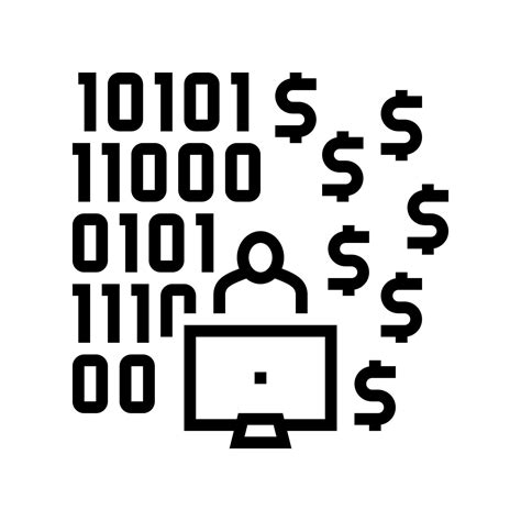 Programmer Developing Financial Application Line Icon Vector