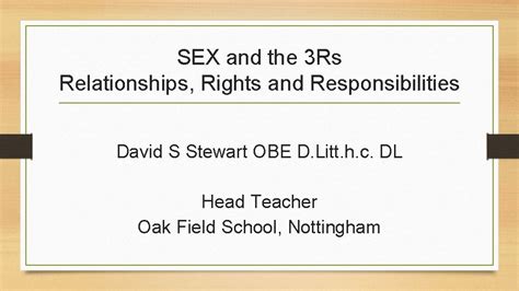 SEX And The Rs Relationships Rights And