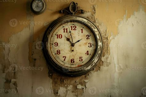 Antiguo Antiguo Reloj En Ladrillo Pared Generar Ai 29194968 Foto De