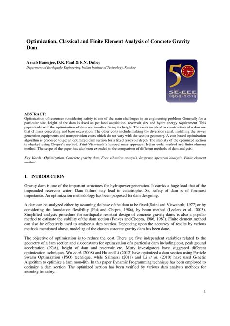 Pdf Optimization Classical And Finite Element Analysis Of Concrete Gravity Dam