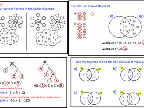 Prime Factors Prime Factorisation HCF LCM Notebook Teaching Resources