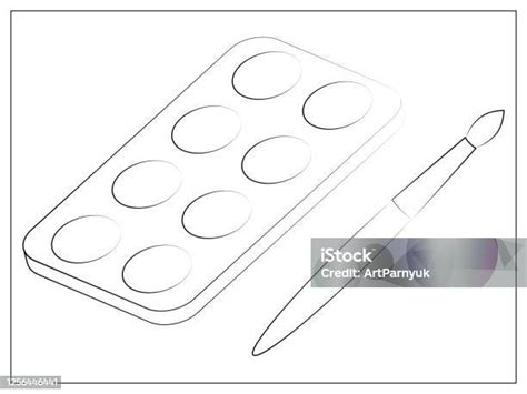 페인트 및 브러시 아이콘의 벡터 집합입니다 웹 로고 아이콘 앱 Ui에 대한 창의성을 위한 상품의 개요 벡터 일러스트레이션 개념에 대한 스톡 벡터 아트 및 기타 이미지