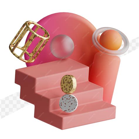 Premium Psd Abstract Geometric Shapes 3d Render Illustration