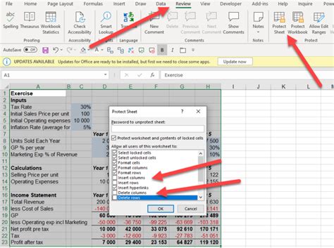 Stop Excel Users From Inserting Or Deleting Rows • Za