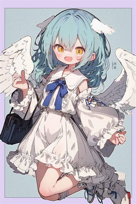 天使插画师雨夏的ai绘图（女孩）插画图片 Bobopic