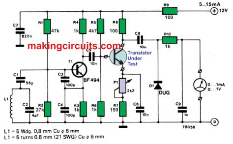 Transistor Gain Tester Circuit Making Easy Circuits