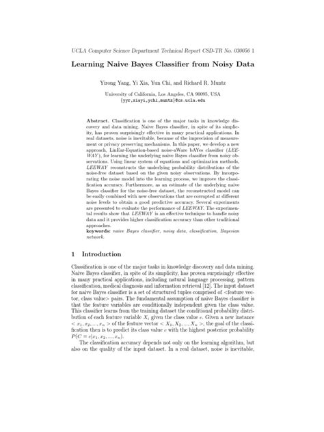 Learning Naive Bayes Classifier From Noisy Data Ucla Computer Science
