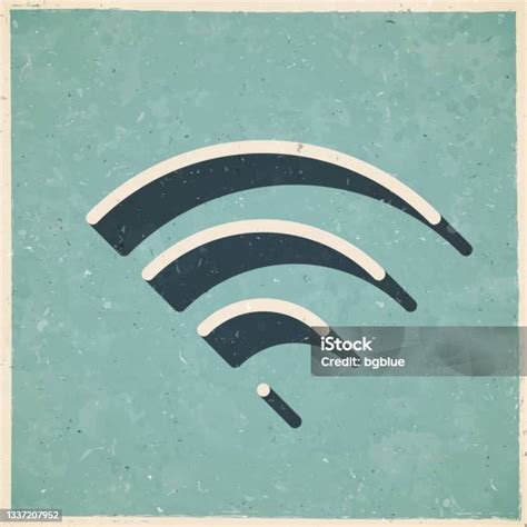 와이파이 복고풍 빈티지 스타일의 아이콘 오래된 질감의 종이 라디오 전파에 대한 스톡 벡터 아트 및 기타 이미지 라디오 전파 무선 기술 배경 주제 Istock