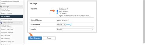 How To Edit A WHM Package And Enable Shell Access