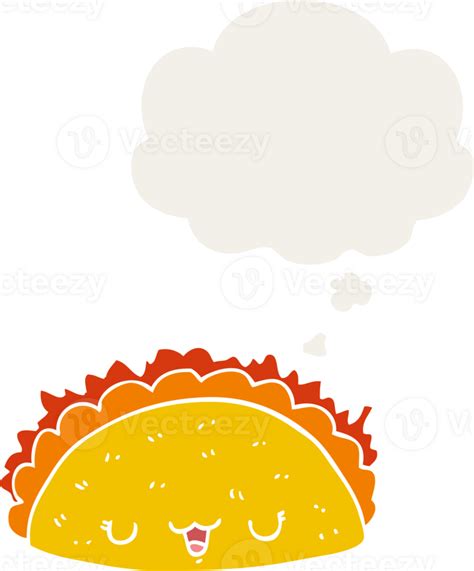 Cartoon Taco With Thought Bubble In Retro Style 44915839 Png