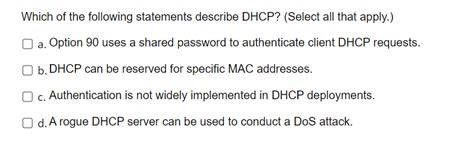 Solved Select The Statements That Are True Select All That