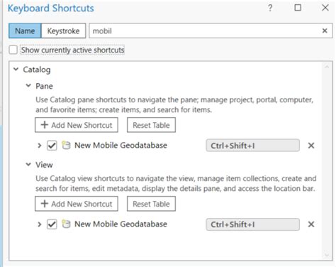 Catalog Pane — Keyboard Shortcut For Creating Mobi Esri Community
