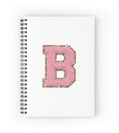 Preppy Pink Varsity Letter Spiral Notebook By Diorbrush